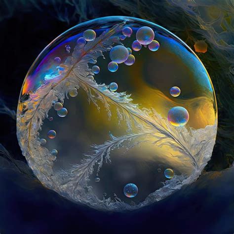 Premium Ai Image A Close Up Of A Bubble With Frost On It