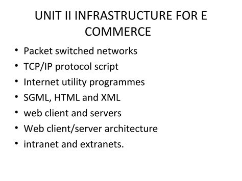 Electronic Commerce Infrastructure For Ecommerce Ppt