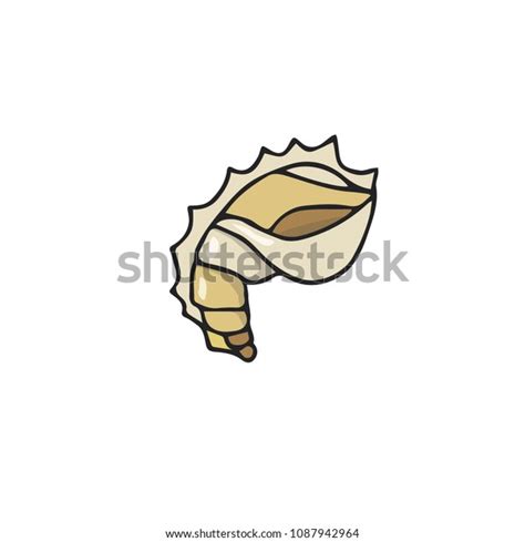 Cockleshell Illustration Vector Geometric Drawing Shell Stock Vector