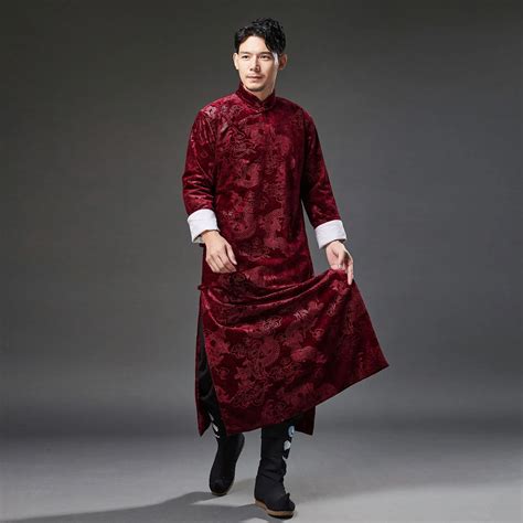 Traditional Chinese Dragon Robe Hanfu Mens Tang Suit From