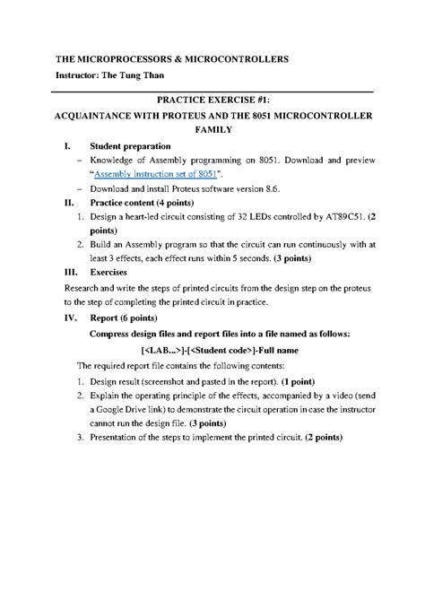 Lab 1 Practice Exercise On Proteus And 8051 Microcontroller Studocu
