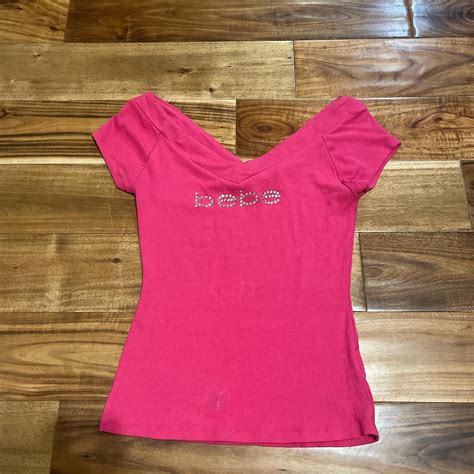 Bebe Womens Pink Crop Top Depop