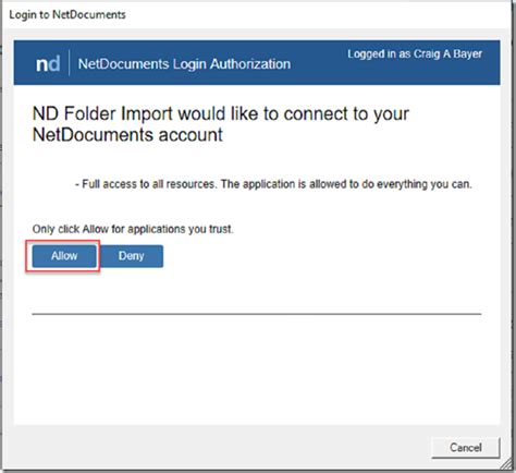 Use The Netdocuments Folder Import Tool With Single Sign On Optiable