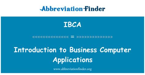 Ibca Stands For Introduction To Business Computer Applications