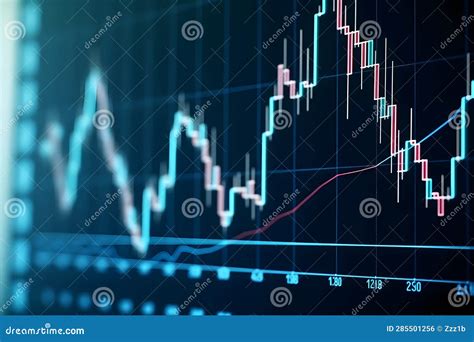 Closeup Of Financial Chart Display With Generic Volatile Asset