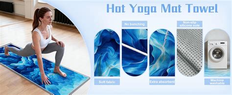 Alissgorat Yoga Mat Towelhot Yoga Towel High Definition Patternmachine Washable