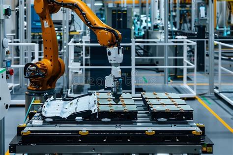 Automated Robot Arm Assembly Line Manufacturing High Tech Electric