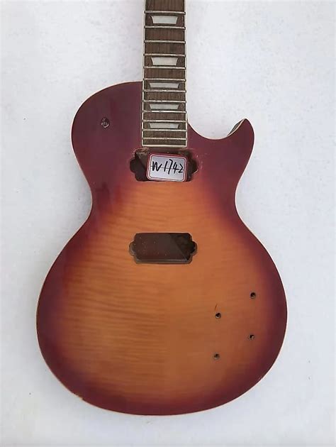 Tiger Maple Wood Guitar Les Paul Style Body With Maple Neck Reverb