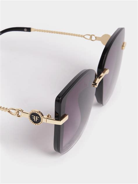 Embellished Temple Square Sunglasses Bash Embellished Temple Square Sunglasses Bash