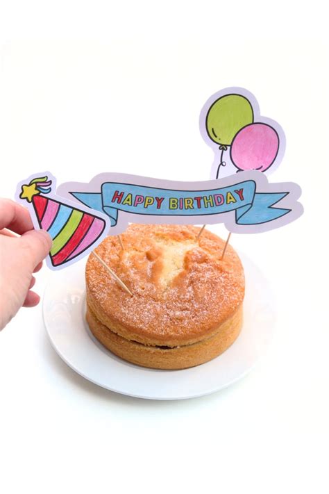 Free Printable Happy Birthday Cake Topper — Gathering Beauty