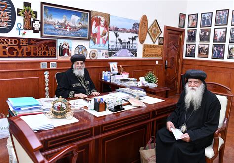 Hh Pope Tawadros Ii Receives Hg Bishop Mataeos Bishop And Abbot Of