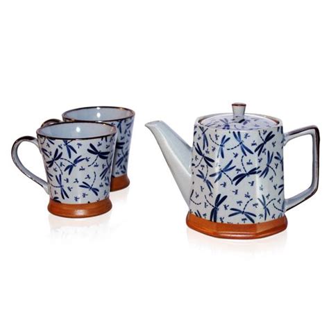Japanese Dragonfly Teapot And 2 Mug Set 500ml A Touch Of Tea