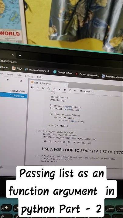 Passing List As An Function Argument In Python Part 2 😁 Youtube