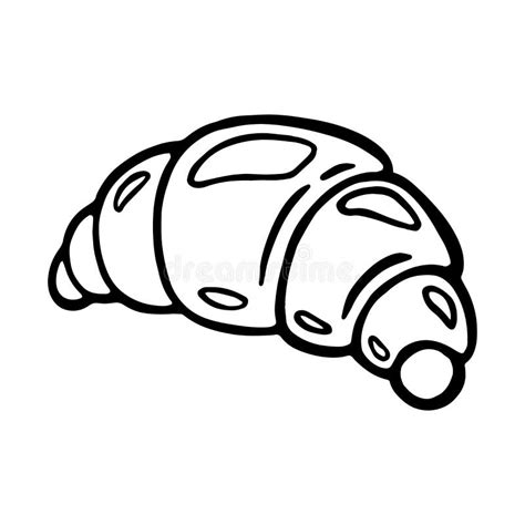 Hand Drawn Croissant Linear Image Of Croissant Croissant Outline Icon
