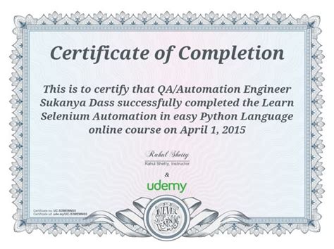 Certificate Of Python With Selenium Pdf