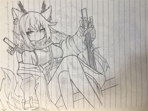 Cat Girl Anime Drawing