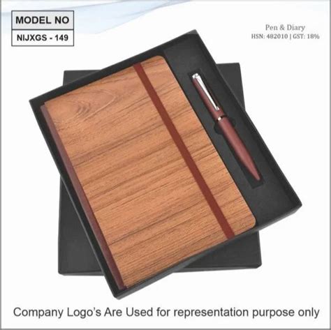 Non Branded Wooden And Metal T Set Pen And Diary For Business Ts