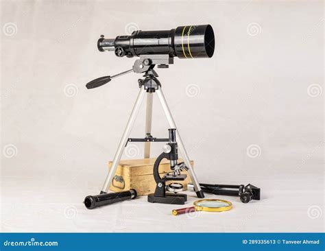 Telescope With Microscope Research Based Concept Stock Image Image