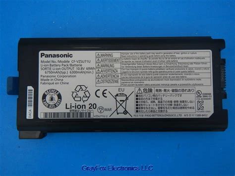 Panasonic Toughbook Cf 53s Oem Battery Cf Vzsu71u 10 8v 6750mah 69wh