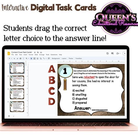 Vocabulary Task Cards Context Clues Test Context Clues Assessment Context Clues Worksheets