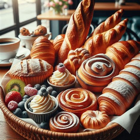 Premium Psd Basket Of Warm Fluffy Bread Cafe Social Media Avatar