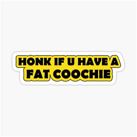 Honk If You Have A Fat Coochie Funny Warning Sign Car Bumper Sticker