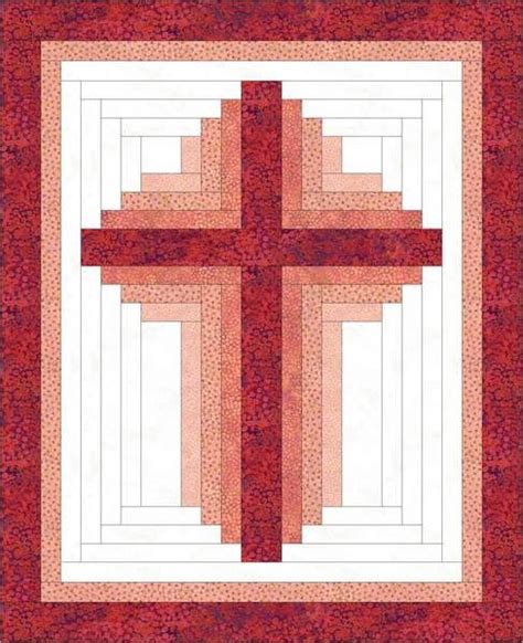 Free Christian Cross Quilt Pattern Log Cabin Log Cabin Cross Quilt