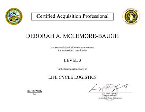 Lifecycle Logistics Level 3 Certification 4 06 Ppt