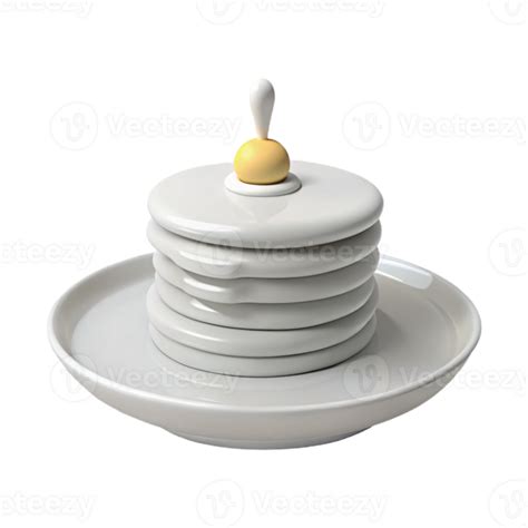 Stack Of White Plates With Yellow And White Decor 52560247 Png