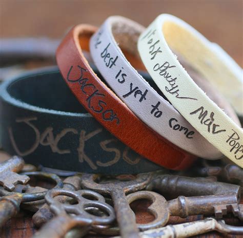 Custom Leather Bracelets Personalized Name Bracelets Leather
