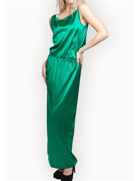 Maxi Dress Roxi Long Silk Dress In Smaragd