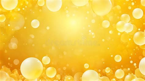 Yellow Bubbles Floating On A Bright Yellow Background Abstract Background Design With Glowing