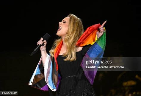 Adele Performs On Stage As American Express Present Bst Hyde Park In