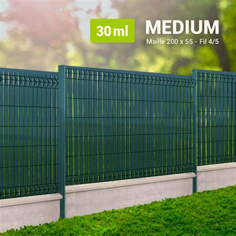 Kit Clôture Rigide Avec Soubassement Et Occultant Médium