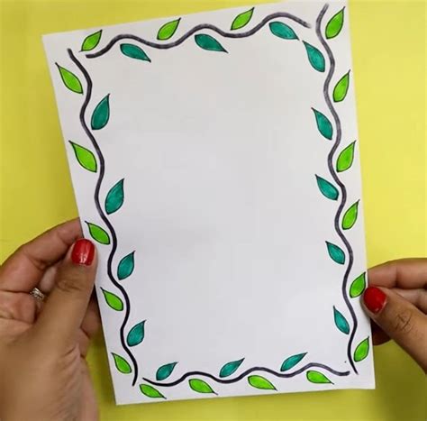 Leaf Border Design Easy Simple Nature Border Design Leaf Border