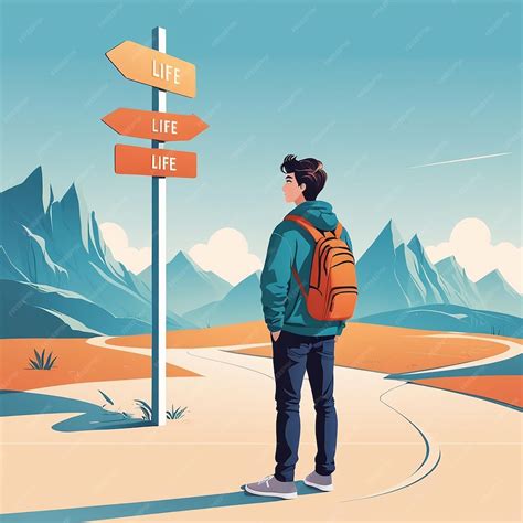 Youth Life Choices Young Male Standing In Front Of Directional Sign