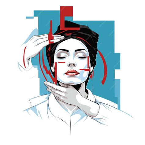 Premium Photo Abstract Constructivism Graphic Design Portrait Of A Woman With Facial Injection