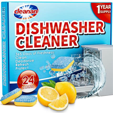 Dishwasher Cleaner Tablets 24 Pack Deep Cleaning For Dish Washer