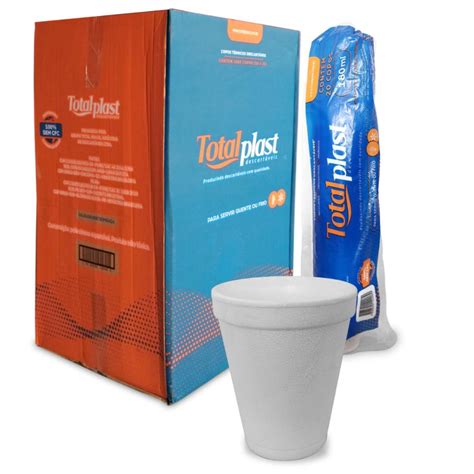 Copo Term Isopor Eps Branco 180ml Totalplast 50x20und Ctt 180 Di