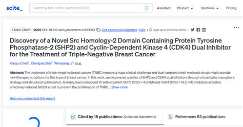Discovery Of A Novel Src Homology 2 Domain Containing Protein Tyrosine Phosphatase 2 Shp2 And