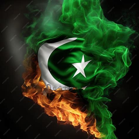Premium Ai Image Smokey And Explosion Abstract Art In Pakistan Flag