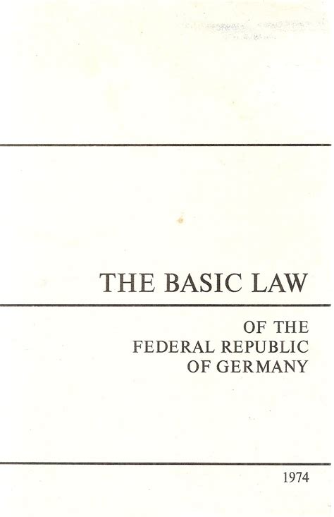 Basic Law Of The Federal Republic Of Germany Editor Books