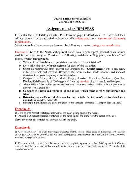 Bus511 Individual Assignment For Business Statistics Course Using Ibm Spss Software