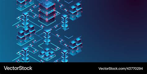 Isometric Big Data Flow Processing Concept Cloud Vector Image