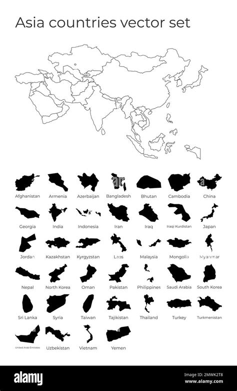 Blank Asian Countries Map