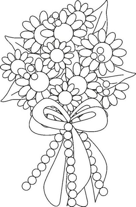 Coloring Pages Flowers Bouquet