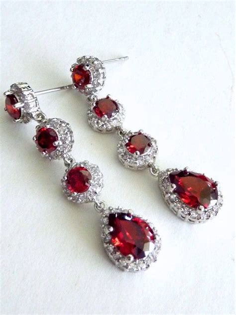 High Quality Red Peardrop Cubic Zriconia With Matching Multi Round