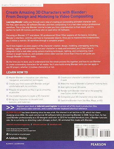 Learning Blender A Hands On Guide To Creating 3d Animated Characters