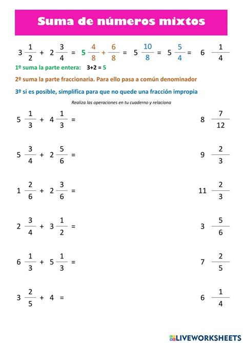 Operaciones Combinadas De Fracciones Activity Artofit