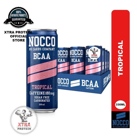 Nocco Bcaa 330ml Tropical 12 Pack Xtra Protein Supplements Store
